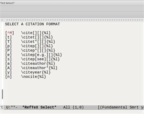 Emacs Reftex How To Customize C C Or M X Reftex Citation Tex