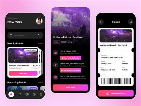 event ticket🎟️ booking mobile app📱 ui design on behance