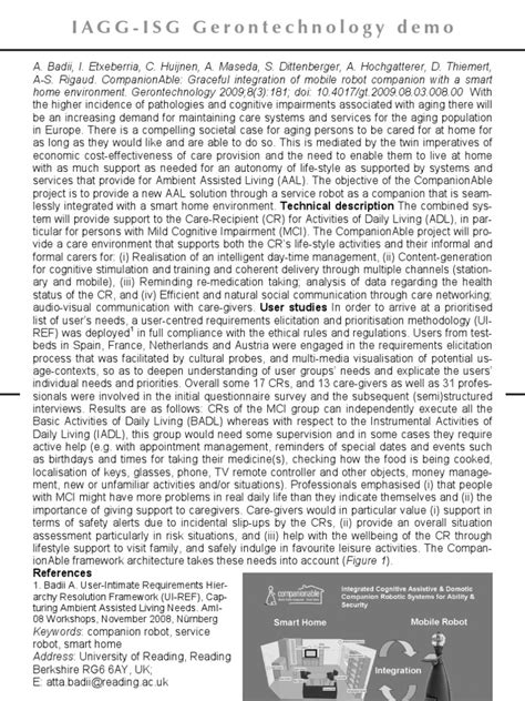 Companionable Graceful Integration Of Mobile Robot Companion With A