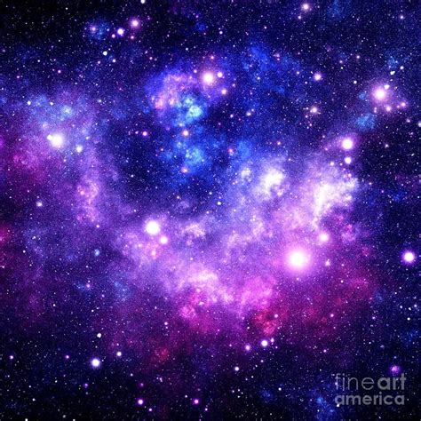 Purple Digital Art Purple Blue Galaxy Nebula By Johari Smith Purple