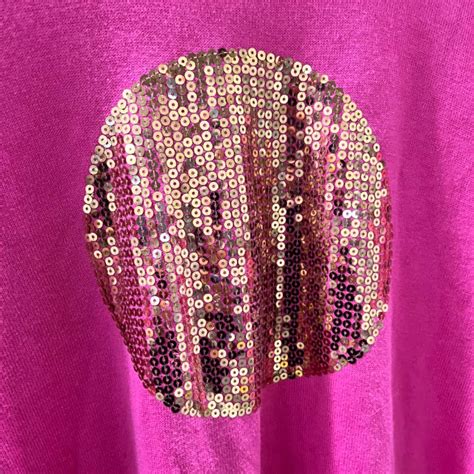 Haven Size Xl Long Sleeve Pink Sequin Circle Design