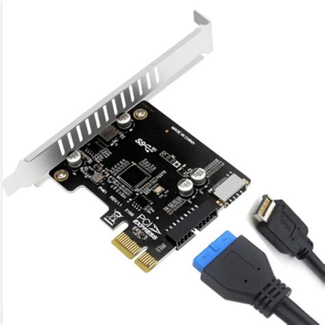FOR PCIE To USB Expansion Card Gpbs Type E PCI Express Card Type C Front USB Pin