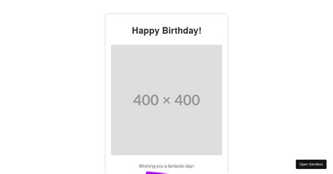 React Greeting Card Codesandbox