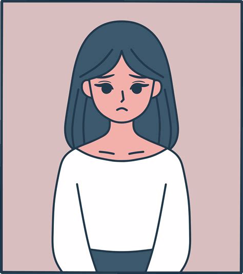 Sad Girl Cartoon Illustration 42660010 Vector Art At Vecteezy