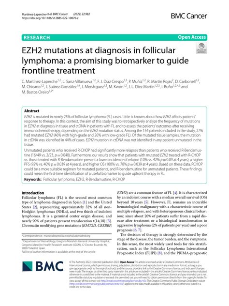ezh2 mutations in follicular lymphoma treatment with r chop pdf