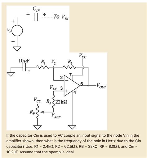 Solved Cin To Vin Cc 10uf R V2 R 3 Ou7 N Cc R 22kÎ© If The