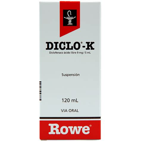 Diclo K Diclofenaco Ácido Libre 9 Mg Suspensión Frasco 120ml