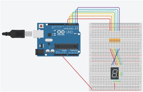 楊荖葉 Arduino使用七段顯示器，腳位使用可以簡化程式碼並使用port暫存器直接一次將值送給七段