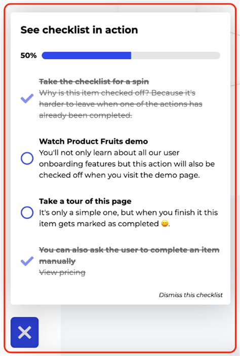 Checklist Overview Product Fruits Help Center