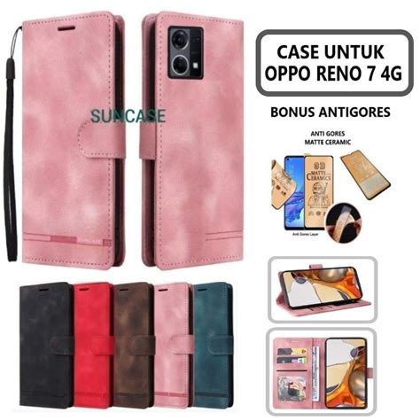 Jual Casing Hp OPPO RENO G Model Flip Dompet Softcase Premium Ada Tali Dan Dapat Anti Gores