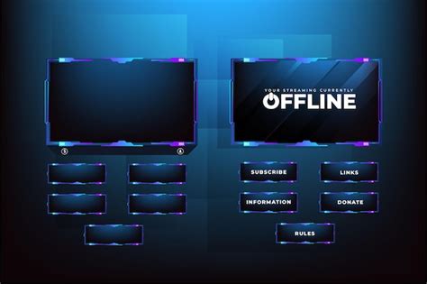Premium Vector Metallic Gaming Overlay Panel Vector With Abstract