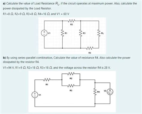 Solved A Calculate The Value Of Load Resistance RL If The Chegg