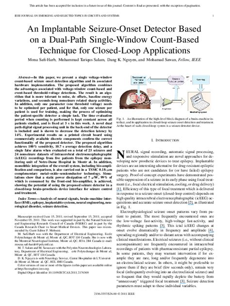 Pdf An Implantable Seizure Onset Detector Based On A Dual Path Single Window Count Based