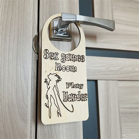 Do Not Disturb Wooden Door Hanger Sex Game Room Sign Door Etsy