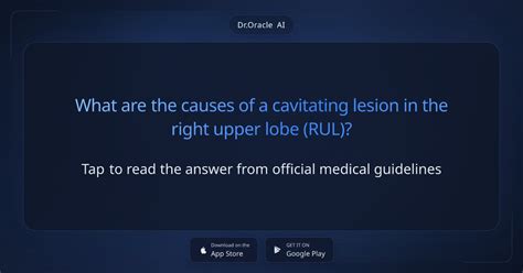 What Are The Causes Of A Cavitating Lesion In The Right Upper Lobe Rul