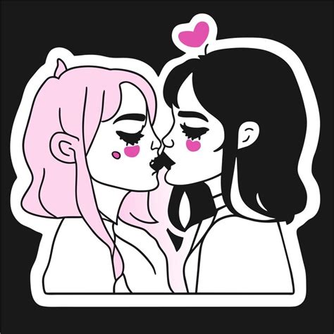 Premium Vector Lesbian Couple In Love Hand Drawn Flat Stylish Cartoon