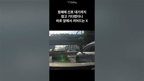 긴 신호에 정체까지 대부분 참고 운전 중인데 앞에서 실선 끼어드는 얌체 운전자4만원 과태료 기다려라 Youtube