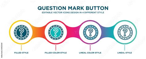 Question Mark Button Icon In 4 Different Styles Such As Filled Color Glyph Colorful Lineal