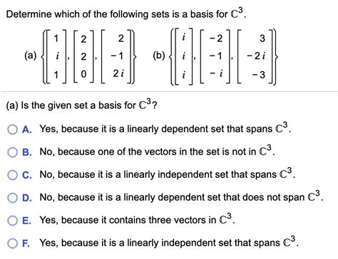 Solved Determine Which Of The Following Sets Is A Basis For Chegg