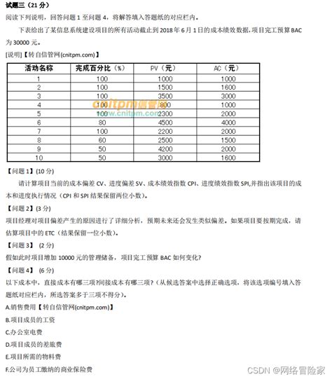 【软考 中级】系统集成项目管理工程师 计算题 系统集成项目管理工程师计算题 csdn博客