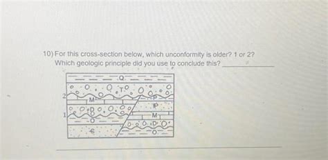Solved 10 For This Cross Section Below Which Unconformity