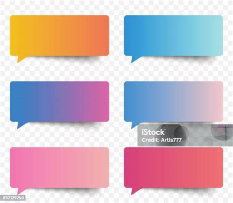 태그 대화 요소 디자인에 대 한 그라데이션 색 연설 및 생각 스티커 메시지의 집합입니다 현대 벡터 일러스트입니다 0명에 대한 스톡 벡터 아트 및 기타 이미지 Istock