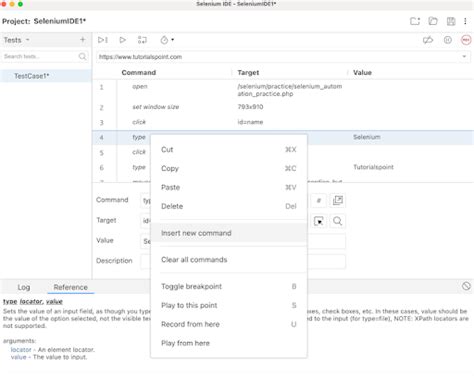 Selenium IDE Creating Scripts