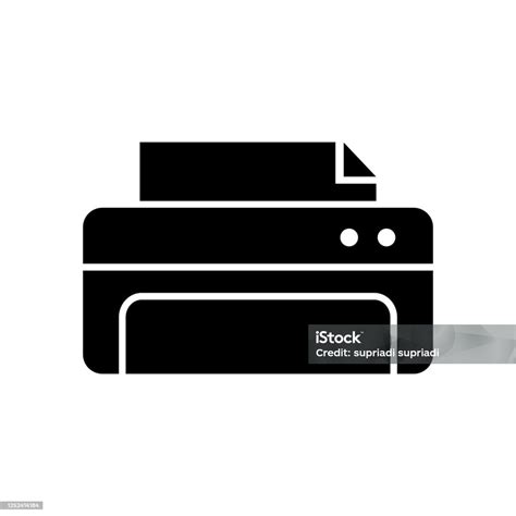 Desain Ilustrasi Vektor Ikon Printer Ilustrasi Stok Unduh Gambar Sekarang Baris Tunggal