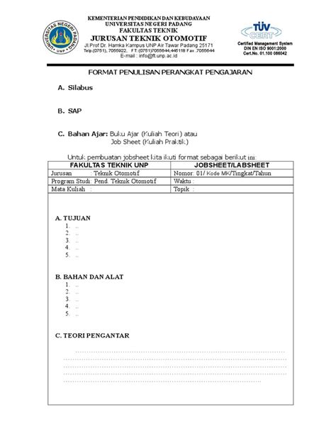 Format Jobsheet Pdf
