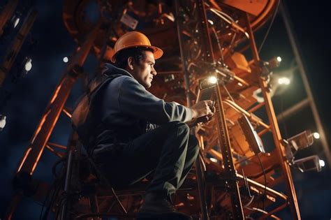 Network Engineer Adjusting 5g Antennas For Optimal 00451 03 Premium Ai Generated Image