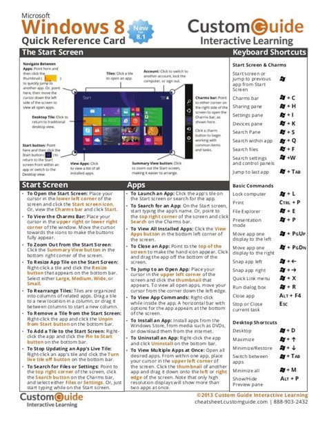 windows 1 0 cheat sheet