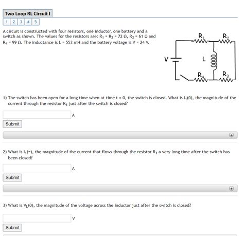 Solved Two Loop RL Circuit 1 2 3 4 5 2 3 4 5 A Circuit Is Chegg Com