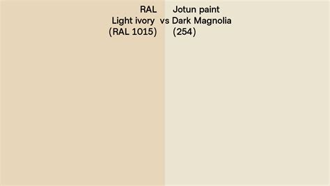 Ral Light Ivory Ral 1015 Vs Jotun Paint Dark Magnolia 254 Side By
