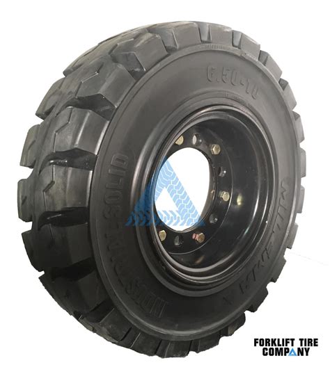 Buy 650x10 Black Rubber Forklift Resilient Solid Tire And Wheel