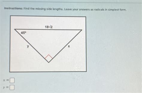 instructions find the missing side lengths leave cameramath