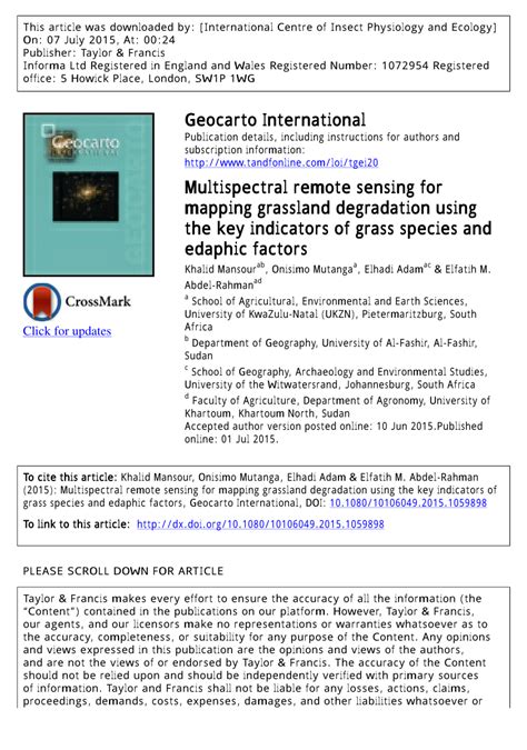 Pdf Multispectral Remote Sensing For Mapping Grassland Degradation