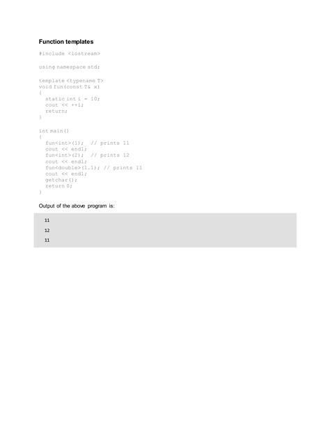 Function And Class Templates Pdf