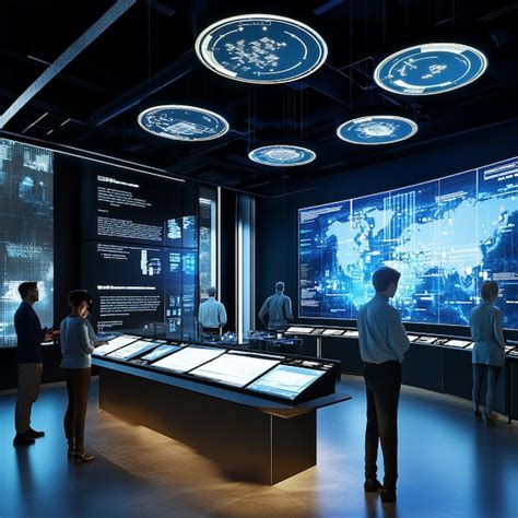 Visualize A Hightech Market Research Lab With Digital Tools And Interactive Displays For