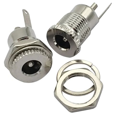 5 5 Mm X 2 1mm Dc Power Jack Socket Female Panel Mount Connector In Connectors From Lights