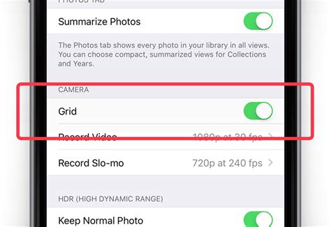 Guide Frame Photos On The IPhone By Enabling The Grid View IOS TapSmart