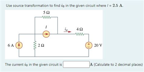 [solved] use source transformation to find in in the given circuit