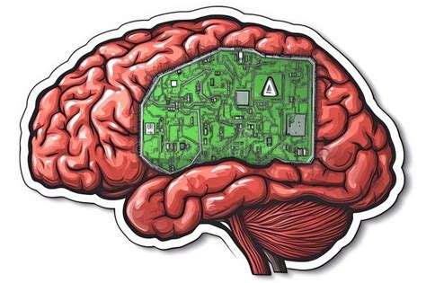 brain with embedded microcircuits ai generated stock illustration