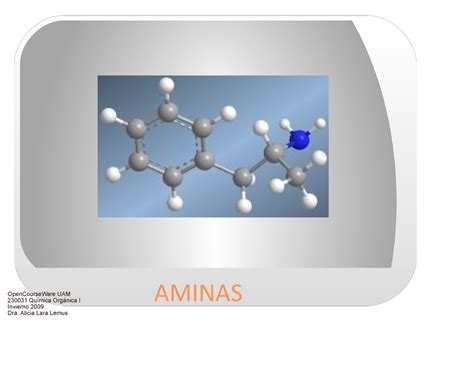 Documento aminas OpenCourseWare UAM Química Orgánica I Invierno AMINAS