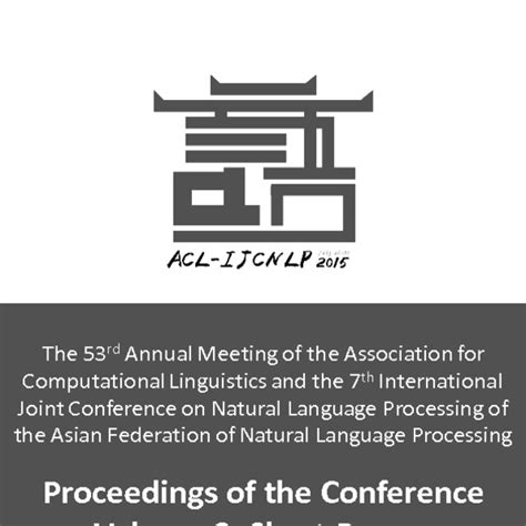 Proceedings Of The 53rd Annual Meeting Of The Association For
