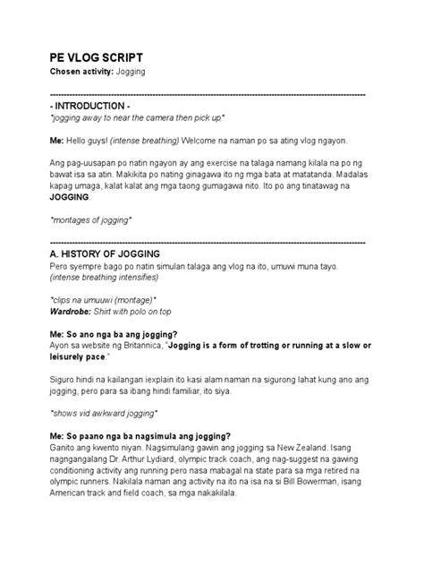 Pe Vlog Script Pdf