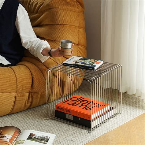 사이드테이블 와이어 큐브형 철재 모듈 스탠드 잡지 선반 수납장 협탁 사이드테이블 철제 서랍장 오늘의집 쇼핑