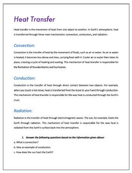 Heat Transfer Convection Conduction Radiation TPT