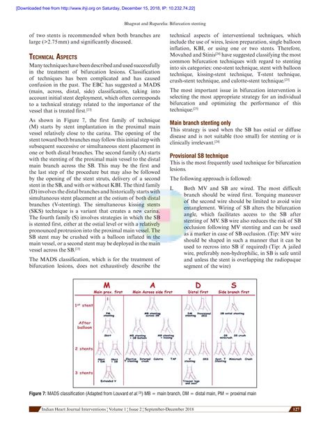 Bifurcation Stenting Pdf Heart And Cardiovascular Diseases Diseases And Conditions