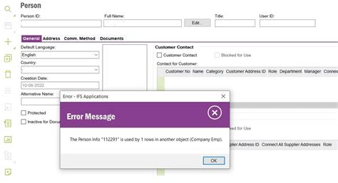 Error Message During Deleting A User Ifs Community
