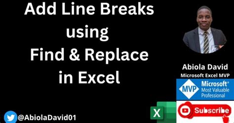 Add Line Breaks Using Find And Replace In Excel Data Analytics